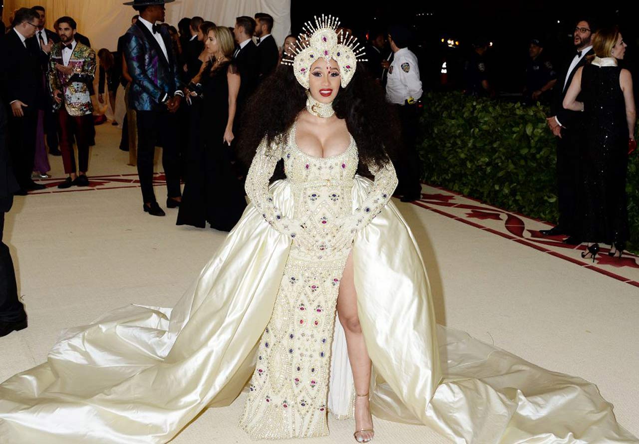 Cardi B Boobs Were Ready To Explode On Met Gala 2018 Scandal Planet